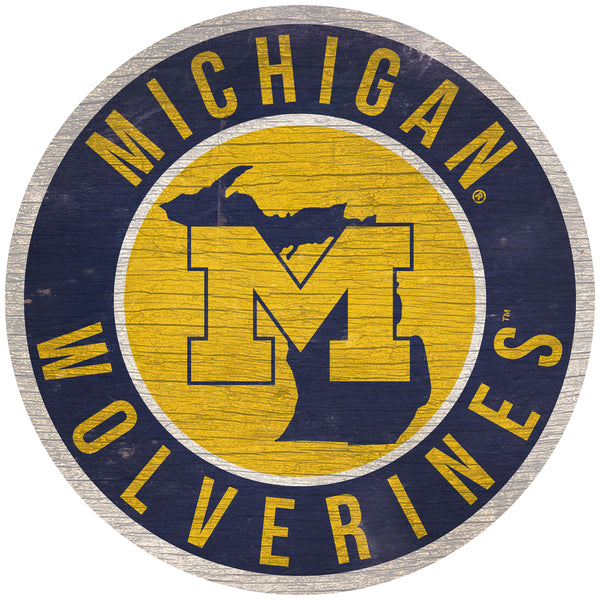 Michigan Wolverines 12" Circle with State Sign – Fan Treasures