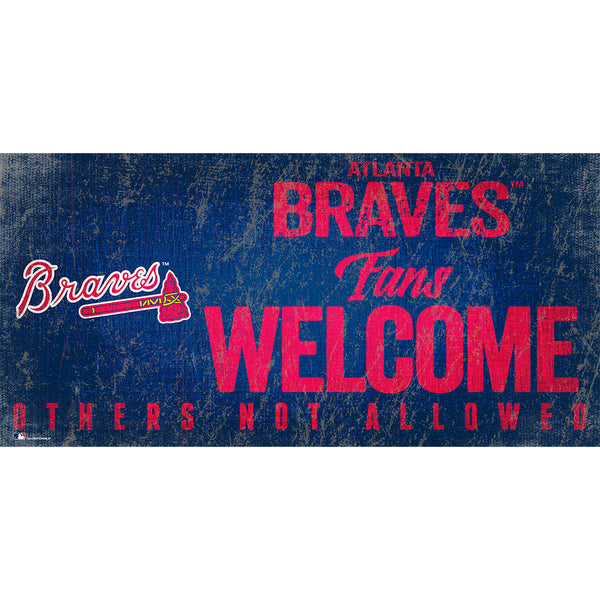 Atlanta Braves Fans Welcome Wooden Sign – Fan Treasures