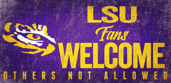 LSU Tigers Fans Welcome Wooden Sign – Fan Treasures