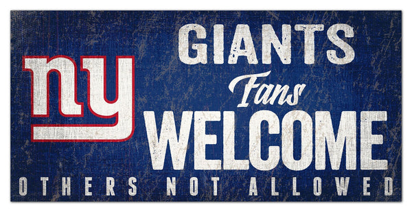 New York Giants Fans Welcome Wooden Sign – Fan Treasures