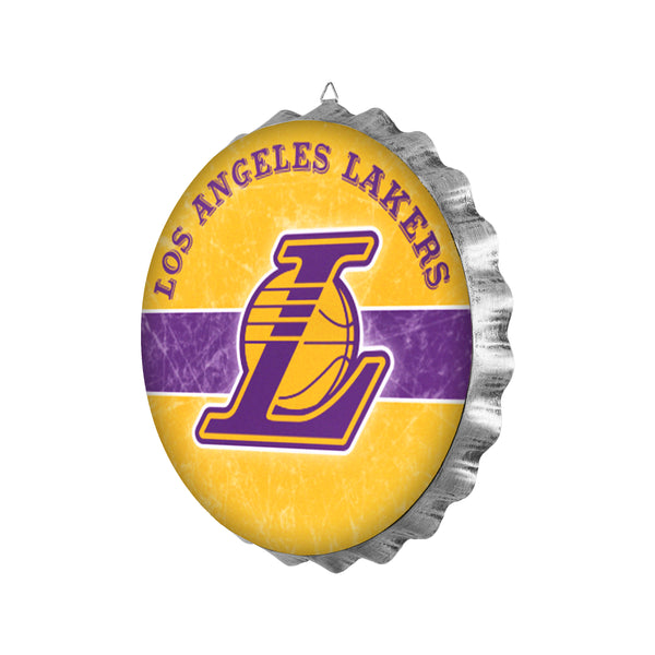 Los Angeles Lakers Metal Distressed Bottle Cap Sign – Fan Treasures