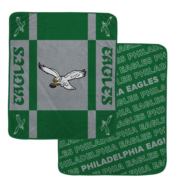 Philadelphia Eagles Retro 60" x 70" Reverse Block Ultra Lux Throw Blan ...