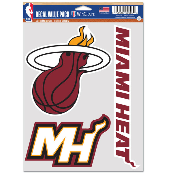 Miami Heat 3pc Fan Multi Use Decal Set – Fan Treasures