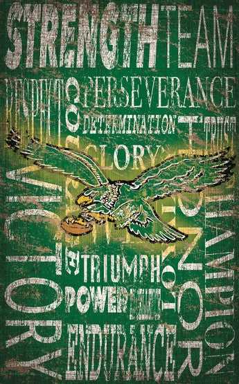 Philadelphia Eagles 11" x 19" Heritage Word Collage Wooden Sign – Fan ...
