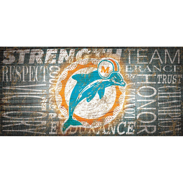 Miami Dolphins Heritage Word Collage Wooden Sign – Fan Treasures