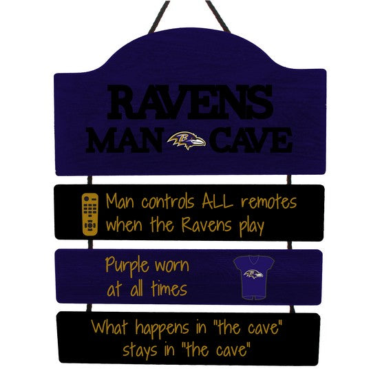 Baltimore Ravens Wooden Man Cave Sign – Fan Treasures