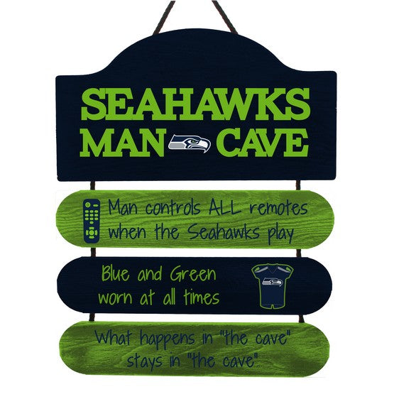 Seattle Seahawks Wooden Man Cave Sign – Fan Treasures